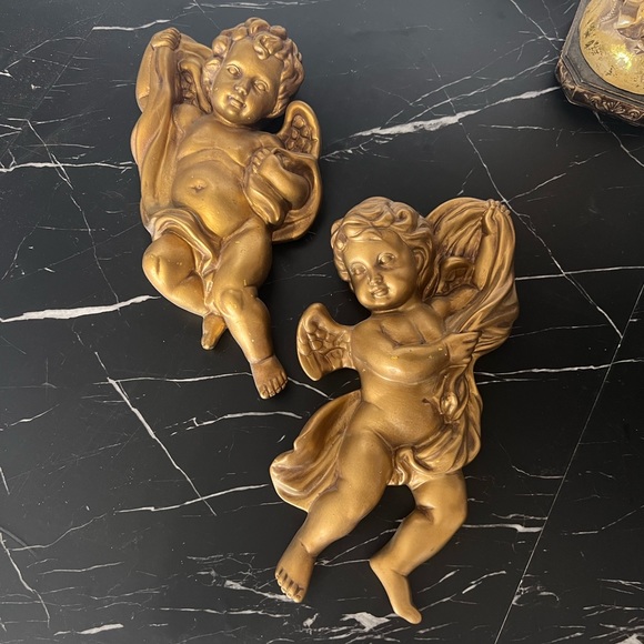 Wall Decor | 11 Vintage Angels Gold Gilt Pair 11 French Rococo Cherub 2 ...